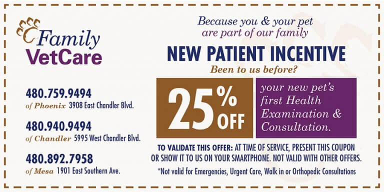 Veterinary Coupons - Family VetCare - Phoenix, Mesa, & Chandler